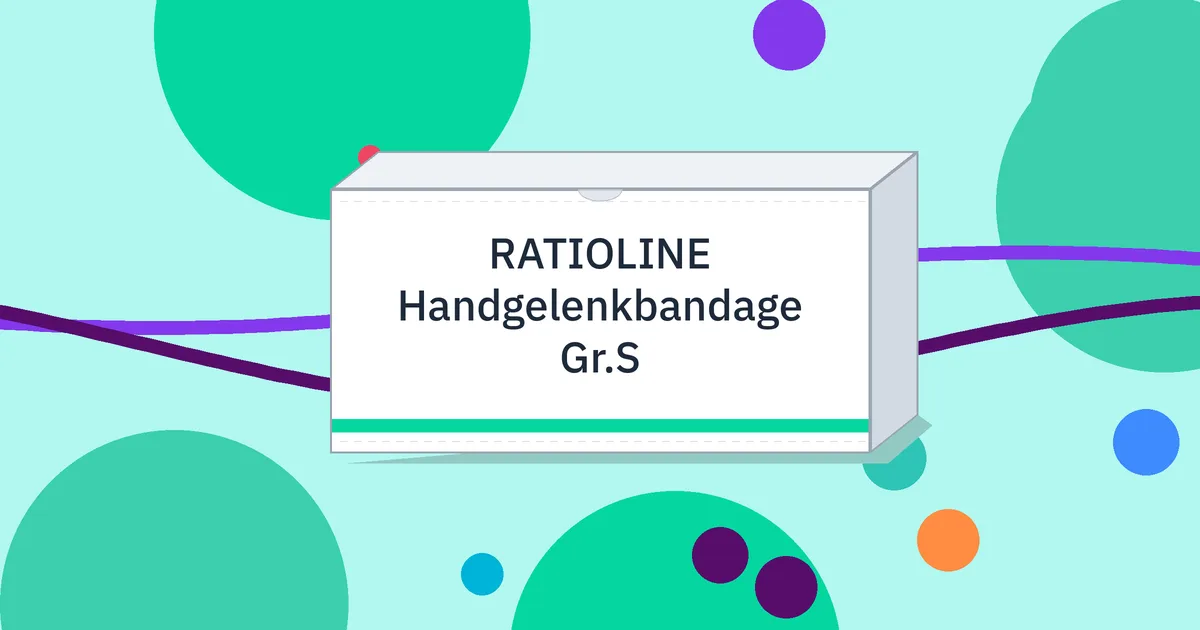 Symbolbild: Packung mit der Aufschrift RATIOLINE Handgelenkbandage Gr.S (PZN 17872773) – Verfügbarkeit und Bezug in Apotheken in Frankfurt am Main