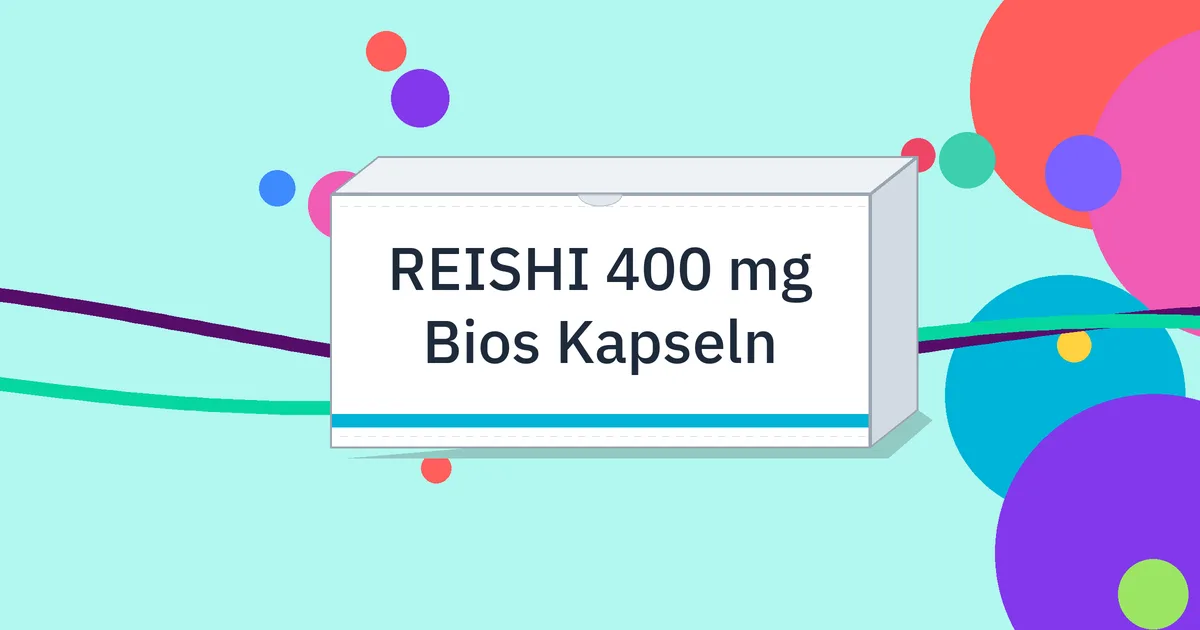 Symbolbild: Packung mit der Aufschrift REISHI 400 mg Bios Kapseln (PZN 12734032) – Verfügbarkeit und Bezug in Apotheken in Frankfurt am Main