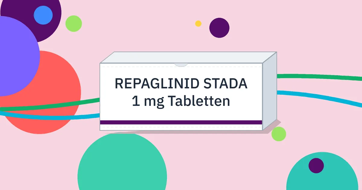 Symbolbild: Packung mit der Aufschrift REPAGLINID STADA 1 mg Tabletten (PZN 05466246) – Verfügbarkeit und Bezug in Apotheken in Frankfurt am Main