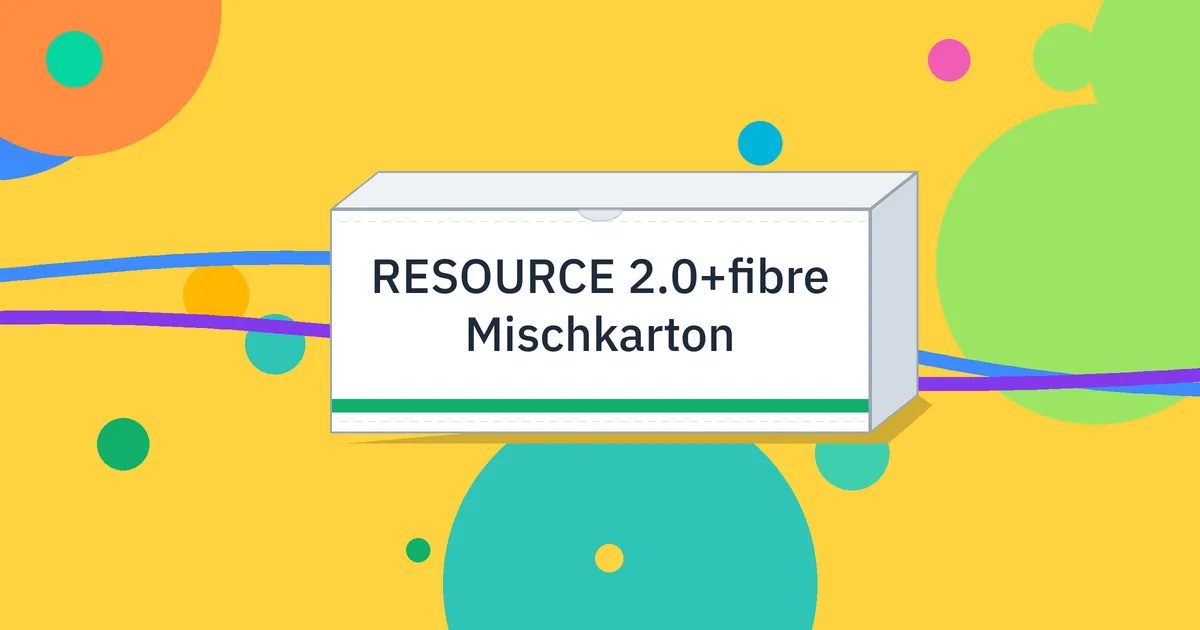 Symbolbild: Packung mit der Aufschrift RESOURCE 2.0+fibre Mischkarton (PZN 01208211) – Verfügbarkeit und Bezug in Apotheken in Frankfurt am Main
