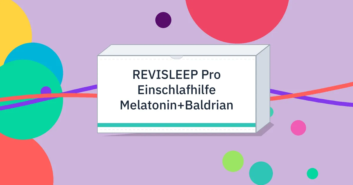 Symbolbild: Packung mit der Aufschrift REVISLEEP Pro Einschlafhilfe Melatonin+Baldrian (PZN 18496562) – Verfügbarkeit und Bezug in Apotheken in Frankfurt am Main