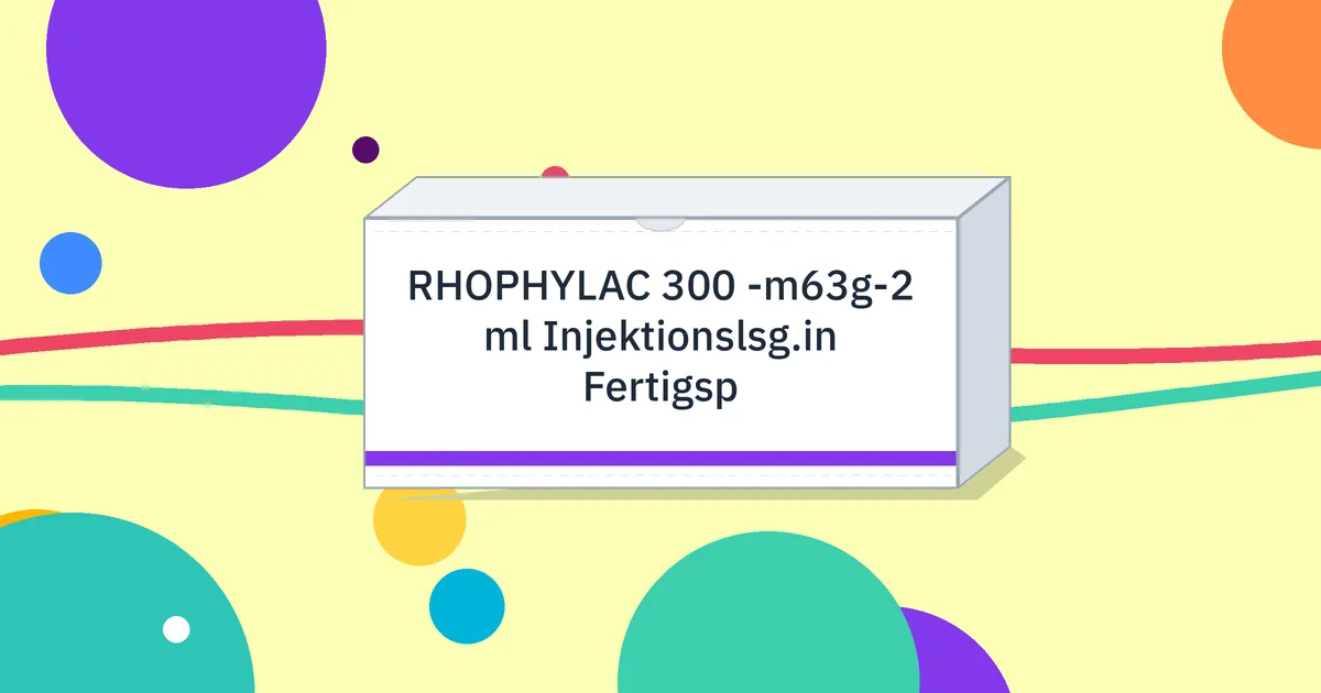 Symbolbild: Packung mit der Aufschrift RHOPHYLAC 300 -m63g-2 ml Injektionslsg.in Fertigsp (PZN 14178629) – Verfügbarkeit und Bezug in Apotheken in Frankfurt am Main