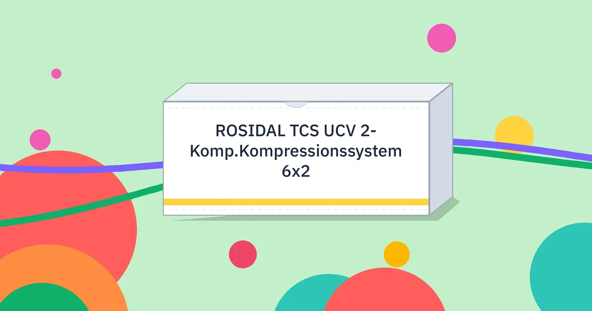 Symbolbild: Packung mit der Aufschrift ROSIDAL TCS UCV 2-Komp.Kompressionssystem 6x2 (PZN 17554470) – Verfügbarkeit und Bezug in Apotheken in Frankfurt am Main