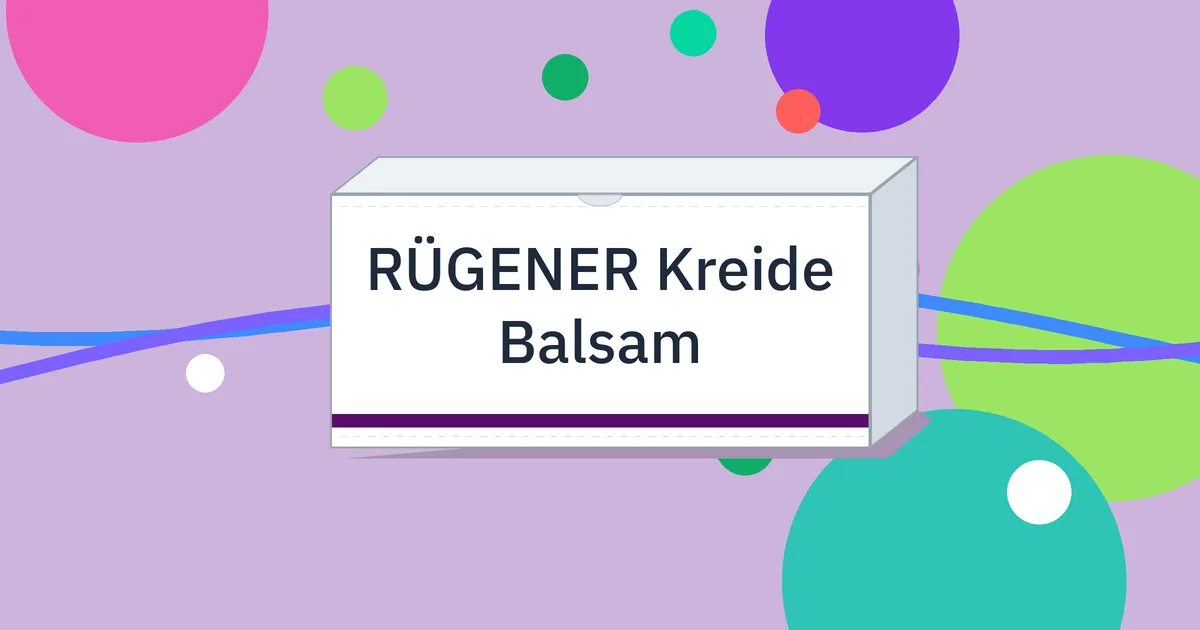 Symbolbild: Packung mit der Aufschrift RÜGENER Kreide Balsam (PZN 18854783) – Verfügbarkeit und Bezug in Apotheken in Frankfurt am Main
