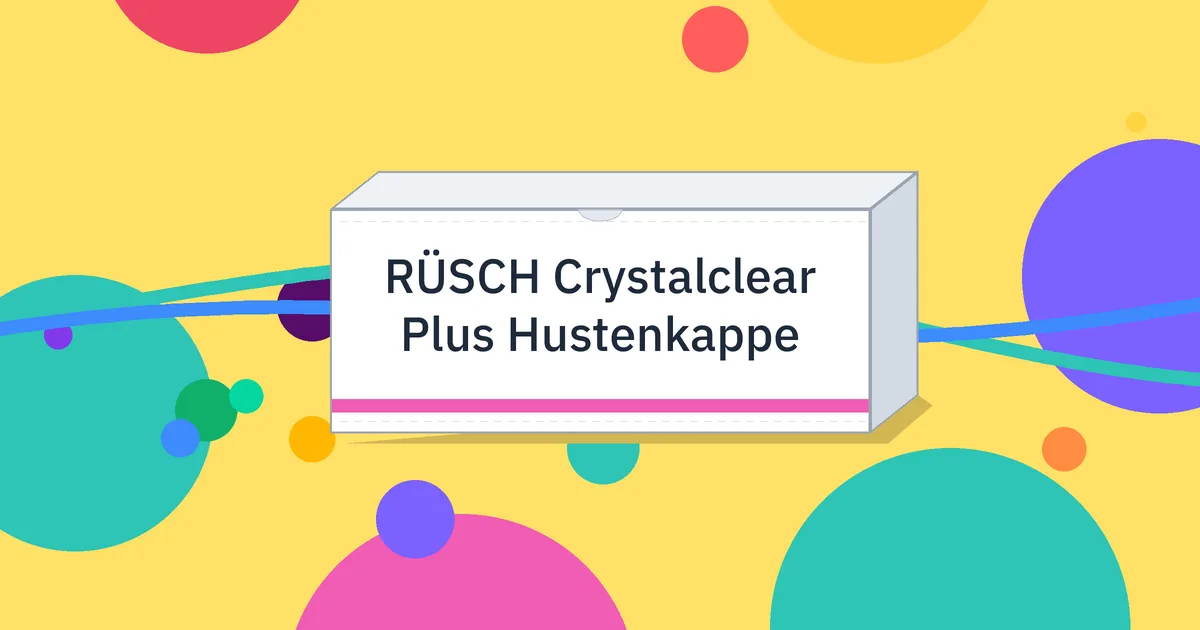 Symbolbild: Packung mit der Aufschrift RÜSCH Crystalclear Plus Hustenkappe (PZN 03435655) – Verfügbarkeit und Bezug in Apotheken in Frankfurt am Main