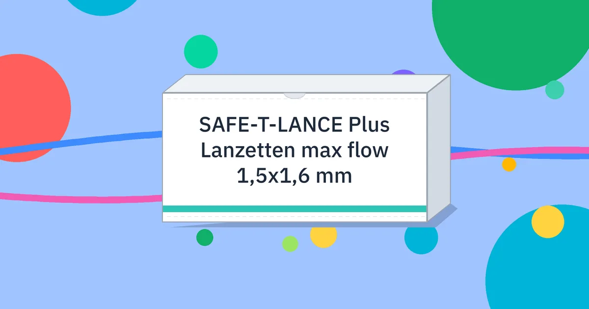 Symbolbild: Packung mit der Aufschrift SAFE-T-LANCE Plus Lanzetten max flow 1,5x1,6 mm (PZN 13981169) – Verfügbarkeit und Bezug in Apotheken in Frankfurt am Main