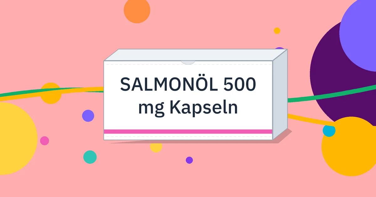 Symbolbild: Packung mit der Aufschrift SALMONÖL 500 mg Kapseln (PZN 18093404) – Verfügbarkeit und Bezug in Apotheken in Frankfurt am Main