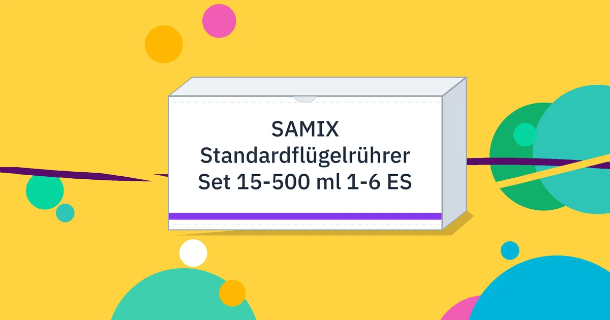 Symbolbild: Packung mit der Aufschrift SAMIX Standardflügelrührer Set 15-500 ml 1-6 ES (PZN 11481149) – Verfügbarkeit und Bezug in Apotheken in Frankfurt am Main