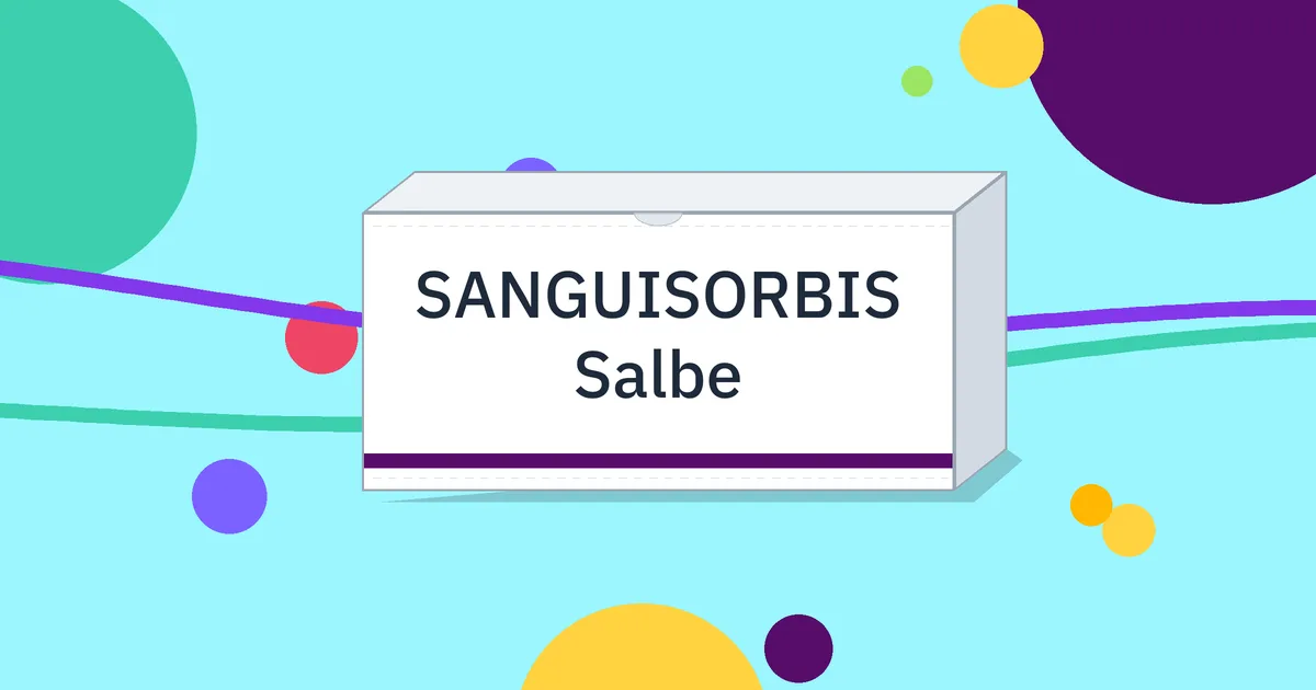 Symbolbild: Packung mit der Aufschrift SANGUISORBIS Salbe (PZN 18301877) – Verfügbarkeit und Bezug in Apotheken in Frankfurt am Main