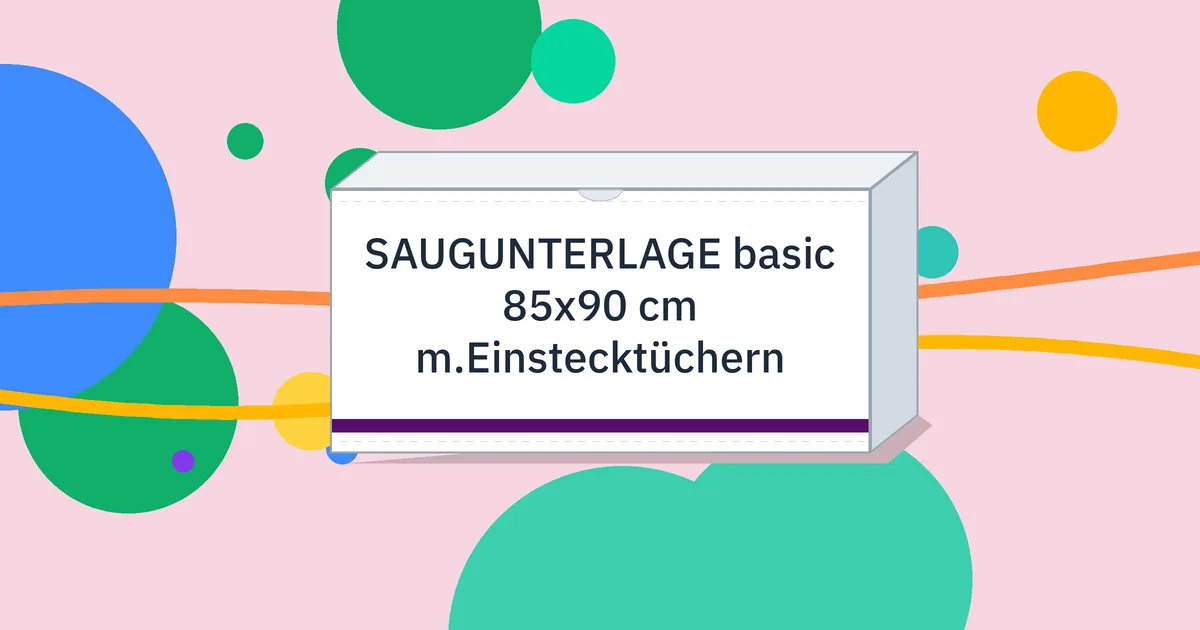 Symbolbild: Packung mit der Aufschrift SAUGUNTERLAGE basic 85x90 cm m.Einstecktüchern (PZN 03685895) – Verfügbarkeit und Bezug in Apotheken in Frankfurt am Main