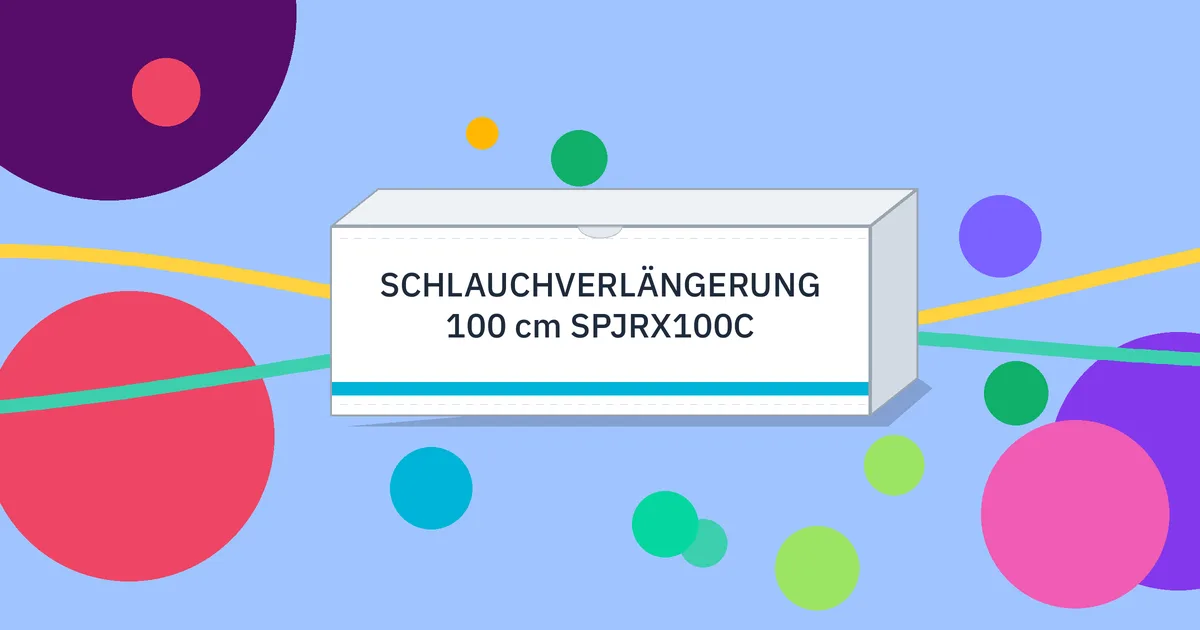 Symbolbild: Packung mit der Aufschrift SCHLAUCHVERLÄNGERUNG 100 cm SPJRX100C (PZN 18806695) – Verfügbarkeit und Bezug in Apotheken in Frankfurt am Main