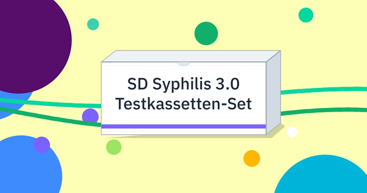 Symbolbild: Packung mit der Aufschrift SD Syphilis 3.0 Testkassetten-Set (PZN 16613986) – Verfügbarkeit und Bezug in Apotheken in Frankfurt am Main