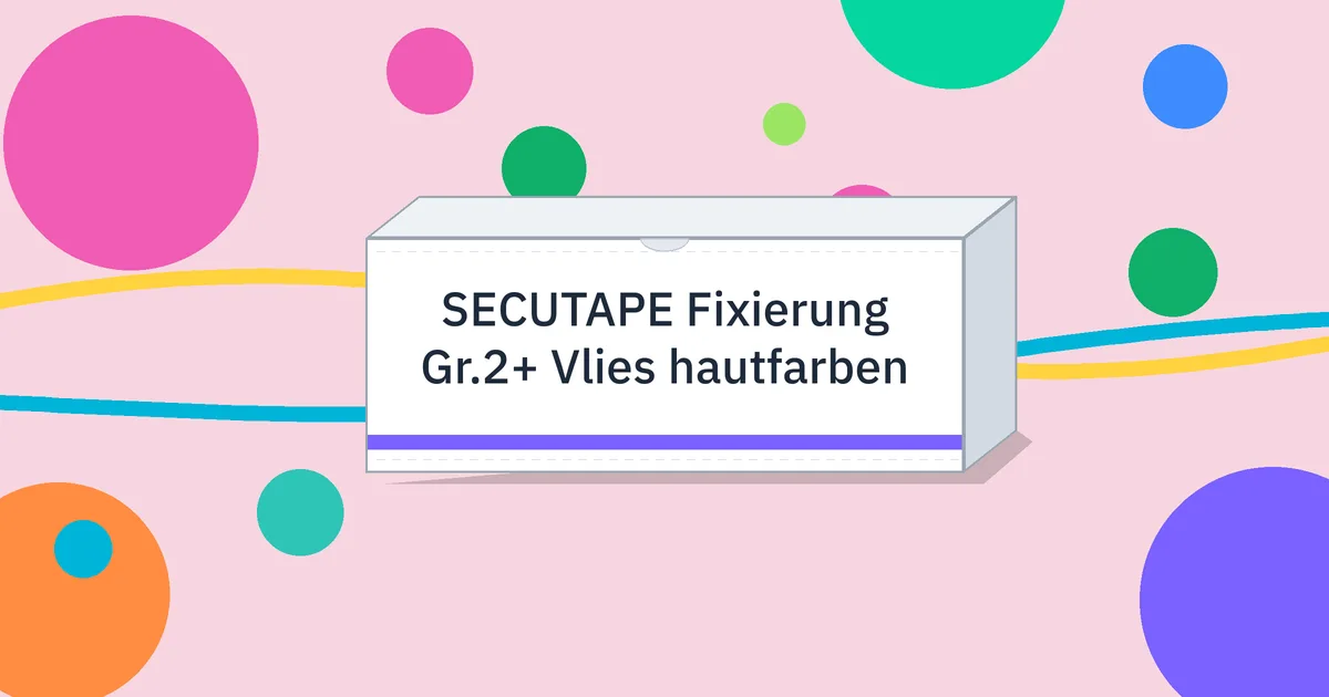Symbolbild: Packung mit der Aufschrift SECUTAPE Fixierung Gr.2+ Vlies hautfarben (PZN 19957947) – Verfügbarkeit und Bezug in Apotheken in Frankfurt am Main