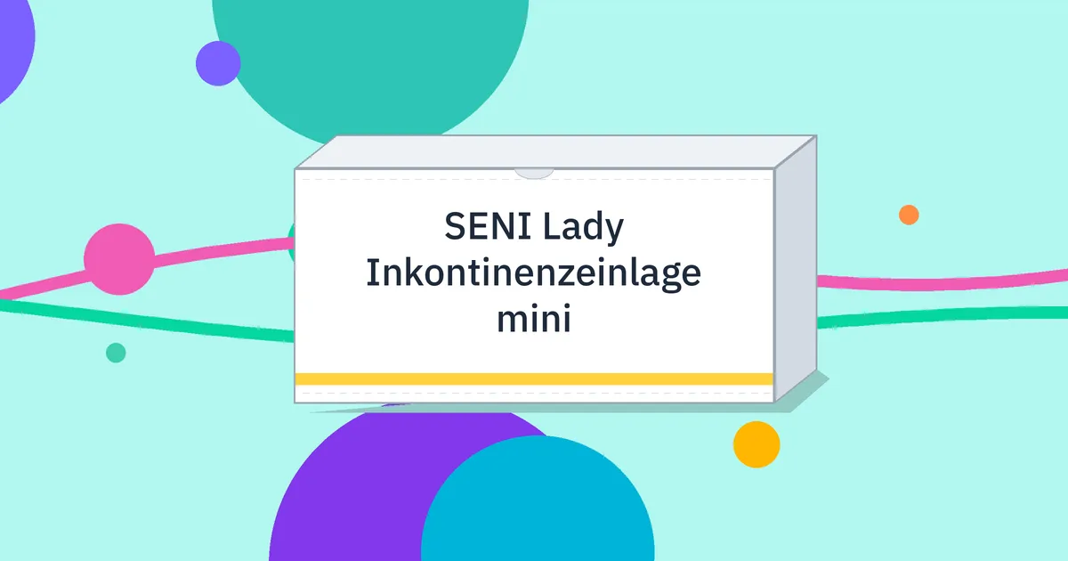 Symbolbild: Packung mit der Aufschrift SENI Lady Inkontinenzeinlage mini (PZN 02582153) – Verfügbarkeit und Bezug in Apotheken in Frankfurt am Main