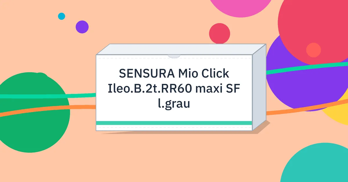 Symbolbild: Packung mit der Aufschrift SENSURA Mio Click Ileo.B.2t.RR60 maxi SF l.grau (PZN 10202265) – Verfügbarkeit und Bezug in Apotheken in Frankfurt am Main