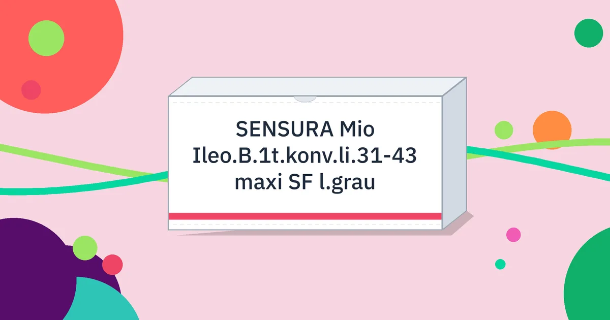 Symbolbild: Packung mit der Aufschrift SENSURA Mio Ileo.B.1t.konv.li.31-43 maxi SF l.grau (PZN 11099177) – Verfügbarkeit und Bezug in Apotheken in Frankfurt am Main