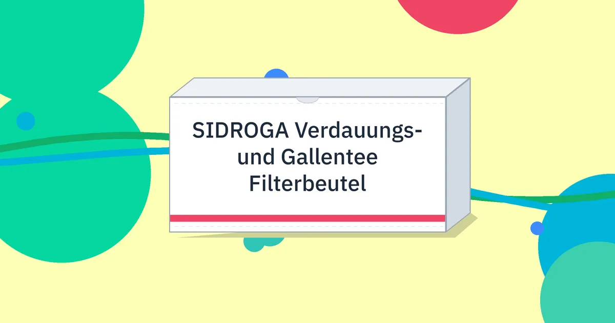 Symbolbild: Packung mit der Aufschrift SIDROGA Verdauungs- und Gallentee Filterbeutel (PZN 10109229) – Verfügbarkeit und Bezug in Apotheken in Frankfurt am Main