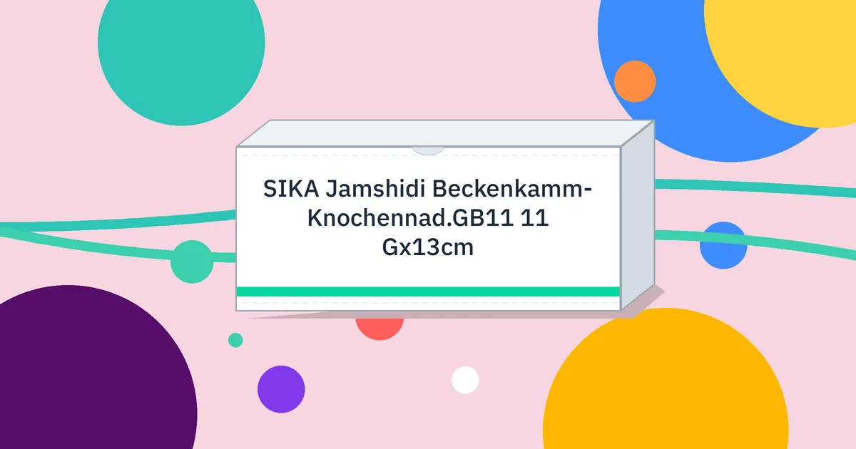 Symbolbild: Packung mit der Aufschrift SIKA Jamshidi Beckenkamm-Knochennad.GB11 11 Gx13cm (PZN 20595308) – Verfügbarkeit und Bezug in Apotheken in Frankfurt am Main