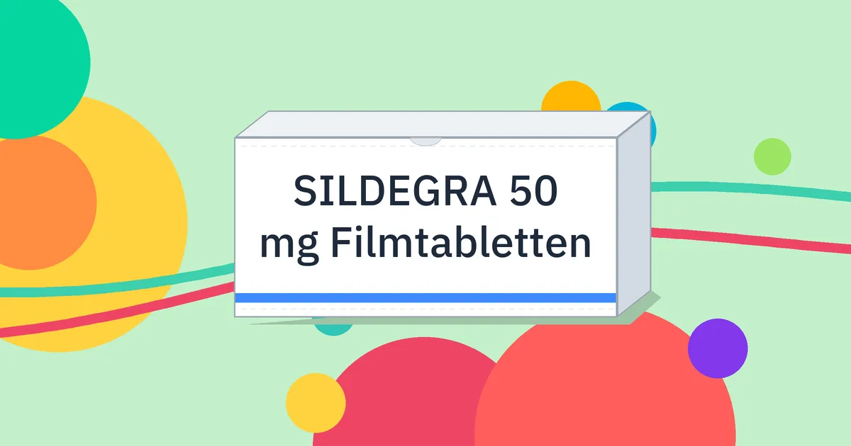 Symbolbild: Packung mit der Aufschrift SILDEGRA 50 mg Filmtabletten (PZN 04754894) – Verfügbarkeit und Bezug in Apotheken in Frankfurt am Main