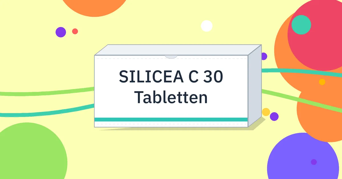 Symbolbild: Packung mit der Aufschrift SILICEA C 30 Tabletten (PZN 02931300) – Verfügbarkeit und Bezug in Apotheken in Frankfurt am Main