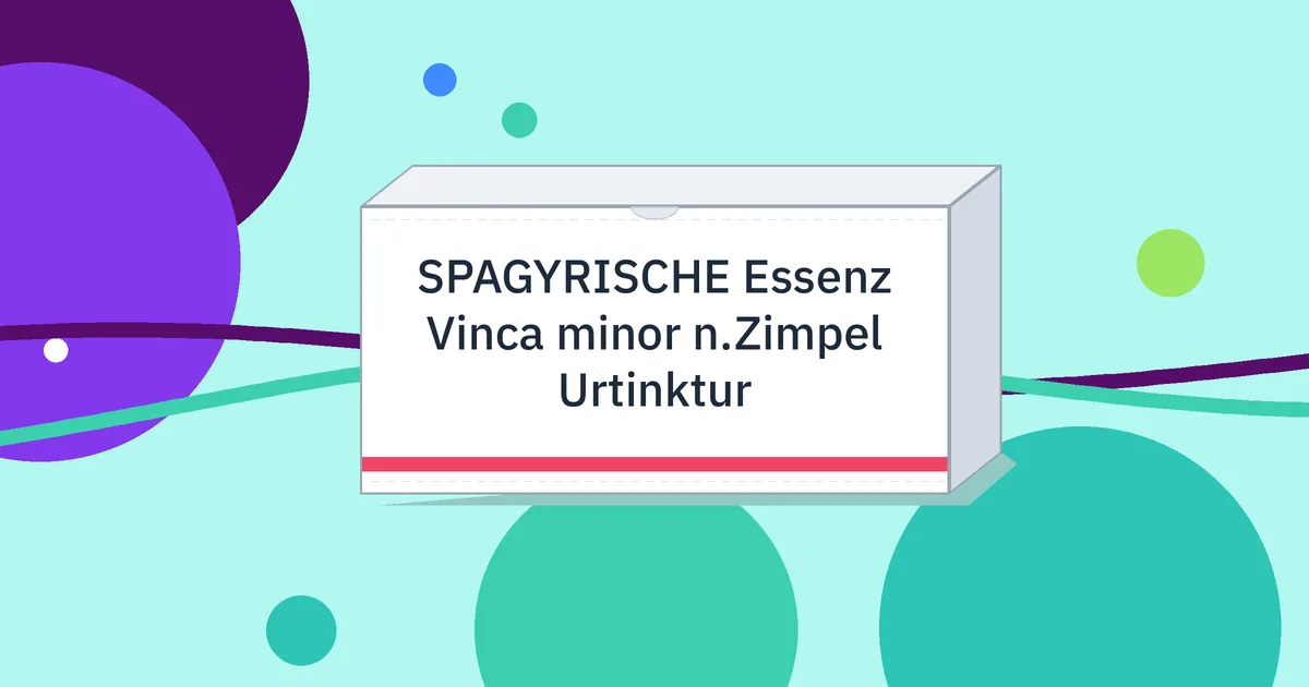Symbolbild: Packung mit der Aufschrift SPAGYRISCHE Essenz Vinca minor n.Zimpel Urtinktur (PZN 03746800) – Verfügbarkeit und Bezug in Apotheken in Frankfurt am Main