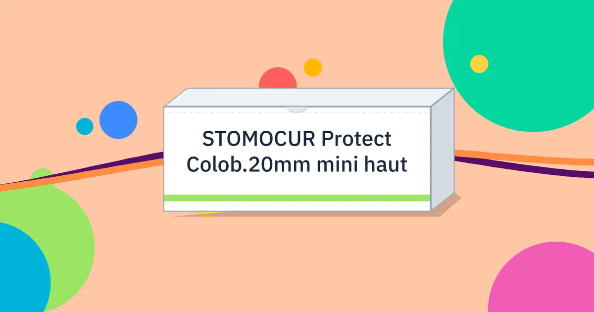 Symbolbild: Packung mit der Aufschrift STOMOCUR Protect Colob.20mm mini haut (PZN 00965329) – Verfügbarkeit und Bezug in Apotheken in Frankfurt am Main