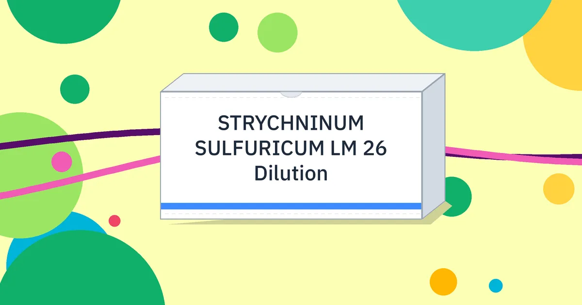 Symbolbild: Packung mit der Aufschrift STRYCHNINUM SULFURICUM LM 26 Dilution (PZN 13208297) – Verfügbarkeit und Bezug in Apotheken in Frankfurt am Main