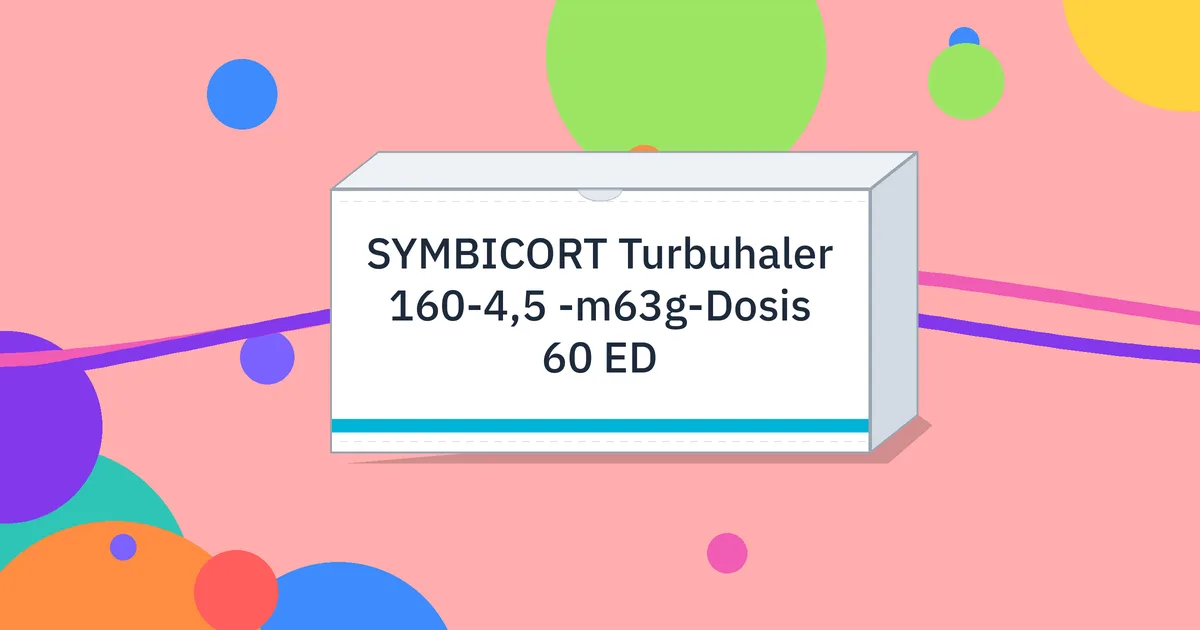 Symbolbild: Packung mit der Aufschrift SYMBICORT Turbuhaler 160-4,5 -m63g-Dosis 60 ED (PZN 06587147) – Verfügbarkeit und Bezug in Apotheken in Frankfurt am Main