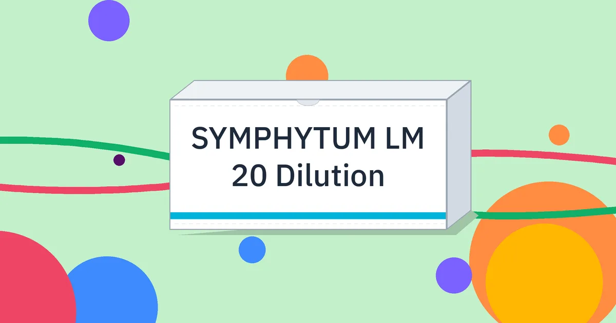 Symbolbild: Packung mit der Aufschrift SYMPHYTUM LM 20 Dilution (PZN 13211796) – Verfügbarkeit und Bezug in Apotheken in Frankfurt am Main