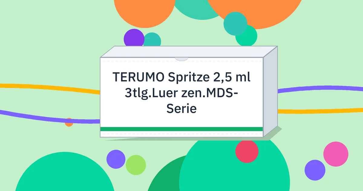 Symbolbild: Packung mit der Aufschrift TERUMO Spritze 2,5 ml 3tlg.Luer zen.MDS-Serie (PZN 18060600) – Verfügbarkeit und Bezug in Apotheken in Frankfurt am Main
