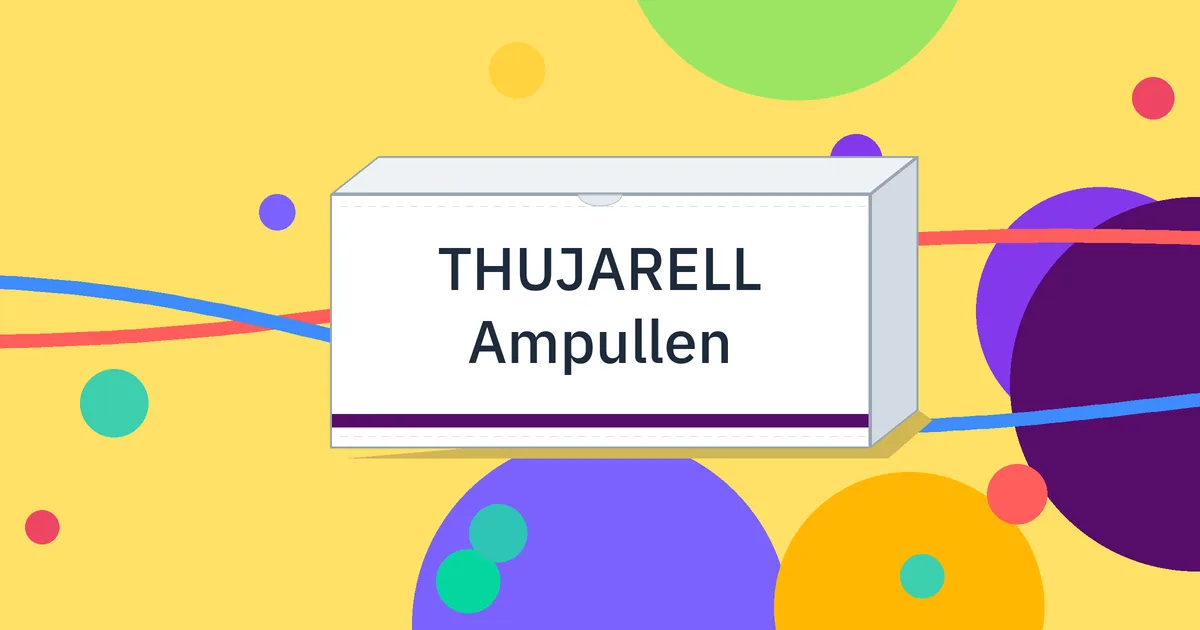 Symbolbild: Packung mit der Aufschrift THUJARELL Ampullen (PZN 19436473) – Verfügbarkeit und Bezug in Apotheken in Frankfurt am Main
