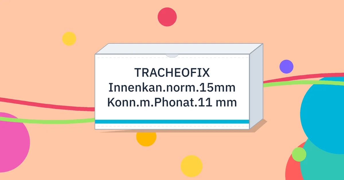 Symbolbild: Packung mit der Aufschrift TRACHEOFIX Innenkan.norm.15mm Konn.m.Phonat.11 mm (PZN 04164885) – Verfügbarkeit und Bezug in Apotheken in Frankfurt am Main