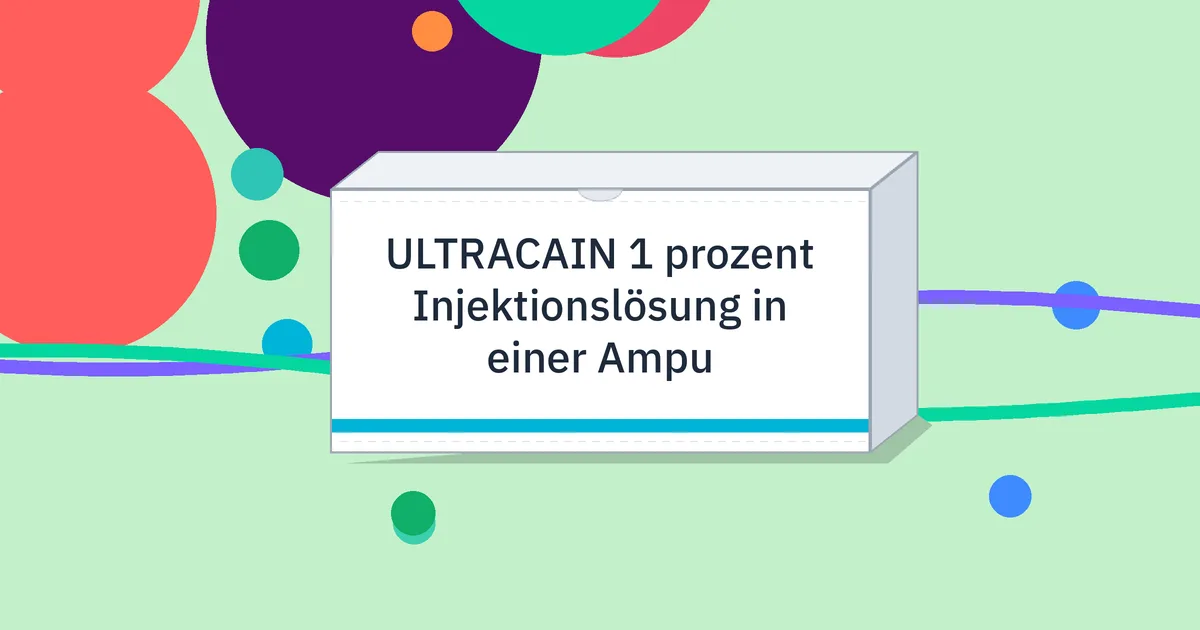 Symbolbild: Packung mit der Aufschrift ULTRACAIN 1 prozent Injektionslösung in einer Ampu (PZN 07007442) – Verfügbarkeit und Bezug in Apotheken in Frankfurt am Main