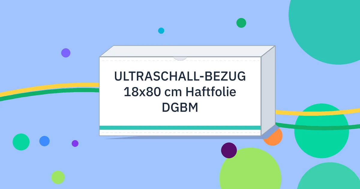 Symbolbild: Packung mit der Aufschrift ULTRASCHALL-BEZUG 18x80 cm Haftfolie DGBM (PZN 09209291) – Verfügbarkeit und Bezug in Apotheken in Frankfurt am Main