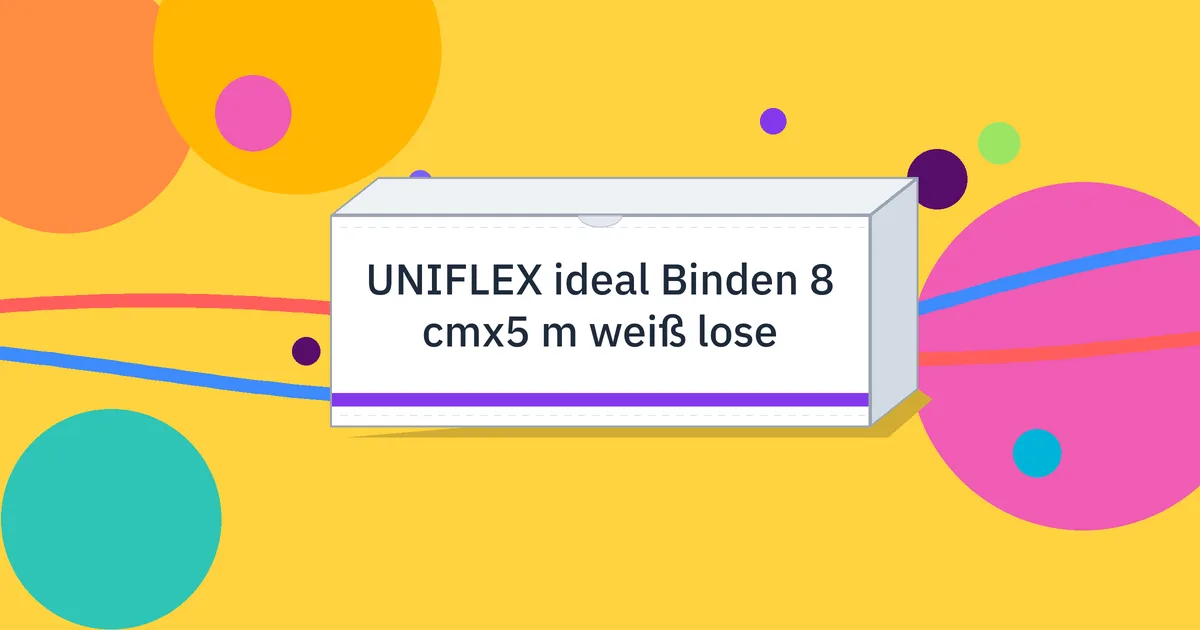 Symbolbild: Packung mit der Aufschrift UNIFLEX ideal Binden 8 cmx5 m weiß lose (PZN 03248456) – Verfügbarkeit und Bezug in Apotheken in Frankfurt am Main