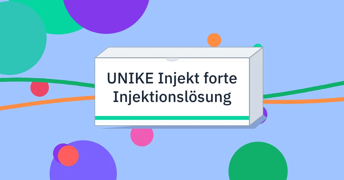 Symbolbild: Packung mit der Aufschrift UNIKE Injekt forte Injektionslösung (PZN 07023458) – Verfügbarkeit und Bezug in Apotheken in Frankfurt am Main