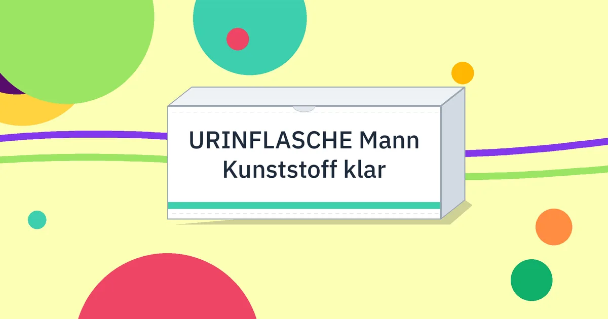Symbolbild: Packung mit der Aufschrift URINFLASCHE Mann Kunststoff klar (PZN 00172557) – Verfügbarkeit und Bezug in Apotheken in Frankfurt am Main