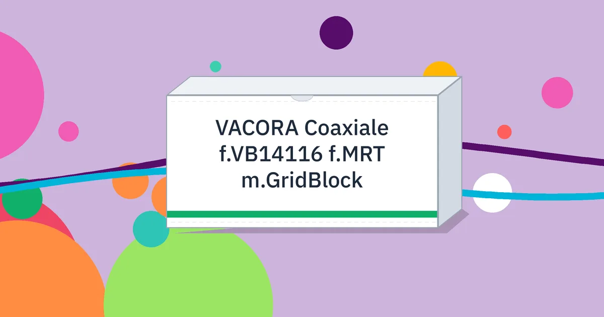 Symbolbild: Packung mit der Aufschrift VACORA Coaxiale f.VB14116 f.MRT m.GridBlock (PZN 03628271) – Verfügbarkeit und Bezug in Apotheken in Frankfurt am Main