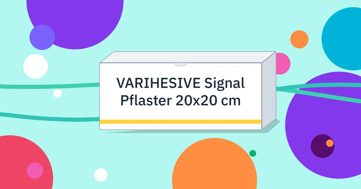 Symbolbild: Packung mit der Aufschrift VARIHESIVE Signal Pflaster 20x20 cm (PZN 06305456) – Verfügbarkeit und Bezug in Apotheken in Frankfurt am Main