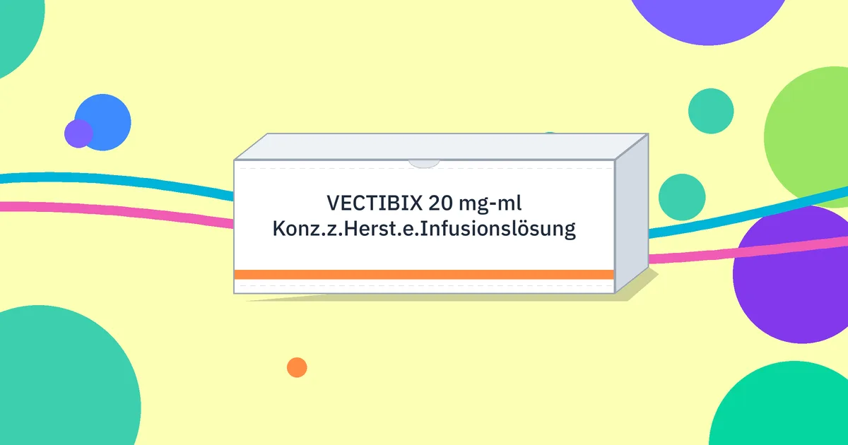 Symbolbild: Packung mit der Aufschrift VECTIBIX 20 mg-ml Konz.z.Herst.e.Infusionslösung (PZN 06078629) – Verfügbarkeit und Bezug in Apotheken in Frankfurt am Main