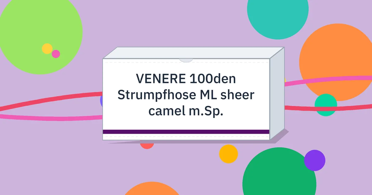 Symbolbild: Packung mit der Aufschrift VENERE 100den Strumpfhose ML sheer camel m.Sp. (PZN 16170997) – Verfügbarkeit und Bezug in Apotheken in Frankfurt am Main