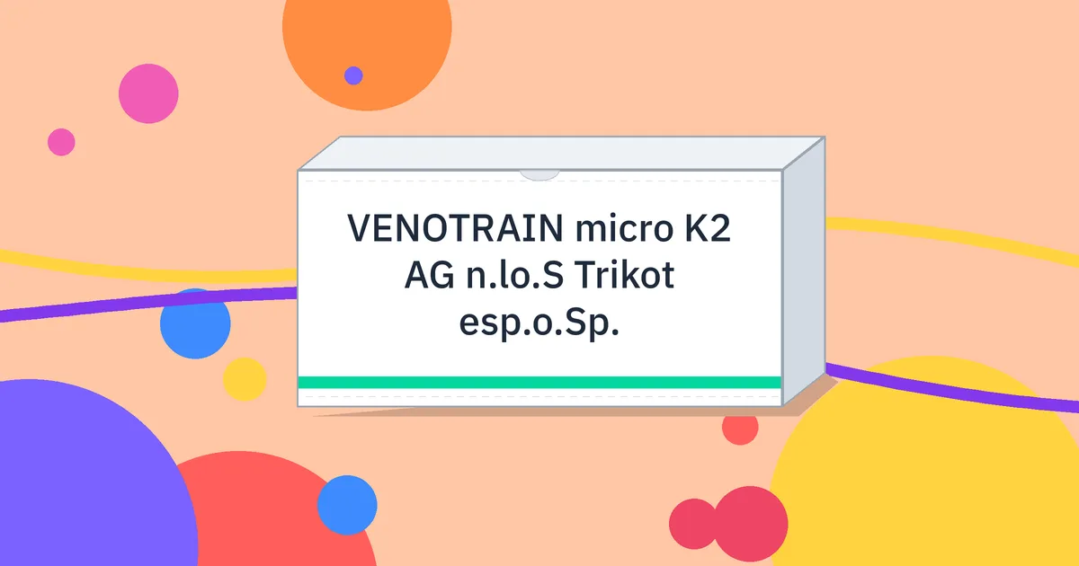 Symbolbild: Packung mit der Aufschrift VENOTRAIN micro K2 AG n.lo.S Trikot esp.o.Sp. (PZN 05713118) – Verfügbarkeit und Bezug in Apotheken in Frankfurt am Main