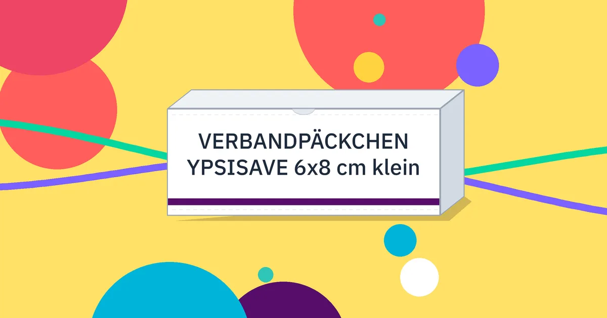 Symbolbild: Packung mit der Aufschrift VERBANDPÄCKCHEN YPSISAVE 6x8 cm klein (PZN 03257248) – Verfügbarkeit und Bezug in Apotheken in Frankfurt am Main