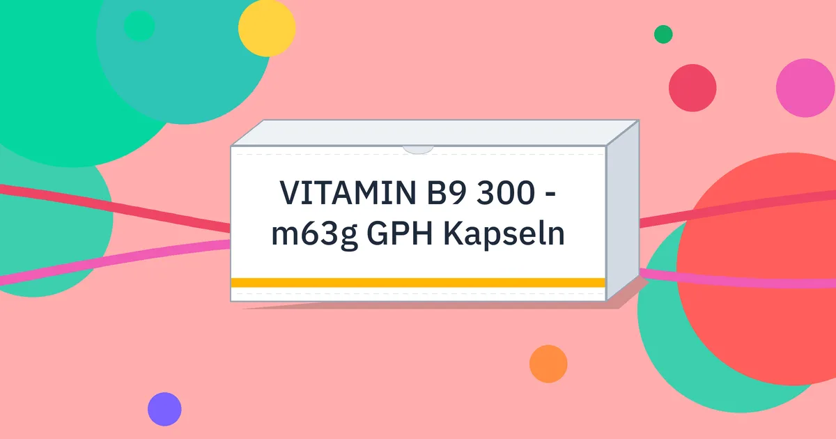 Symbolbild: Packung mit der Aufschrift VITAMIN B9 300 -m63g GPH Kapseln (PZN 09721876) – Verfügbarkeit und Bezug in Apotheken in Frankfurt am Main