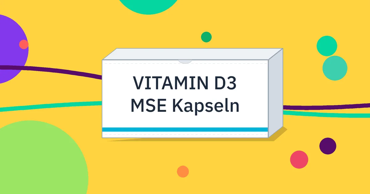Symbolbild: Packung mit der Aufschrift VITAMIN D3 MSE Kapseln (PZN 03068085) – Verfügbarkeit und Bezug in Apotheken in Frankfurt am Main