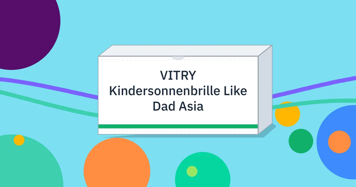 Symbolbild: Packung mit der Aufschrift VITRY Kindersonnenbrille Like Dad Asia (PZN 18453021) – Verfügbarkeit und Bezug in Apotheken in Frankfurt am Main