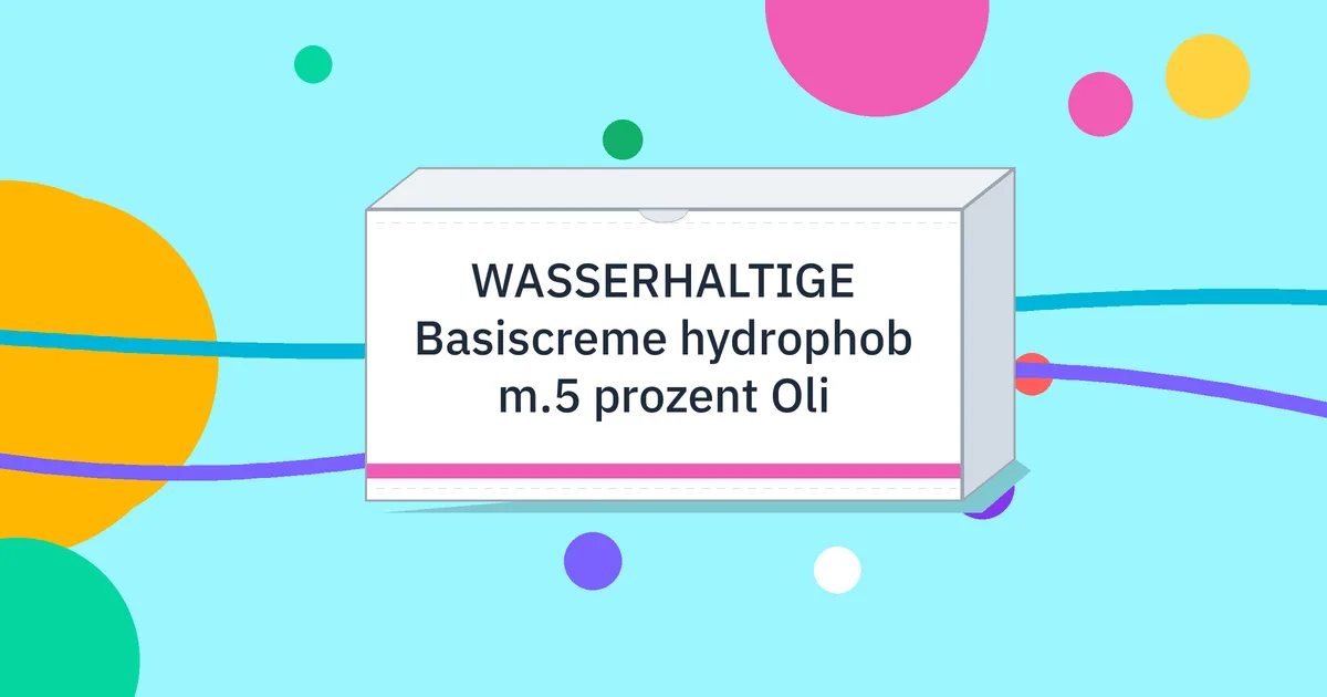 Symbolbild: Packung mit der Aufschrift WASSERHALTIGE Basiscreme hydrophob m.5 prozent Oli (PZN 00760716) – Verfügbarkeit und Bezug in Apotheken in Frankfurt am Main