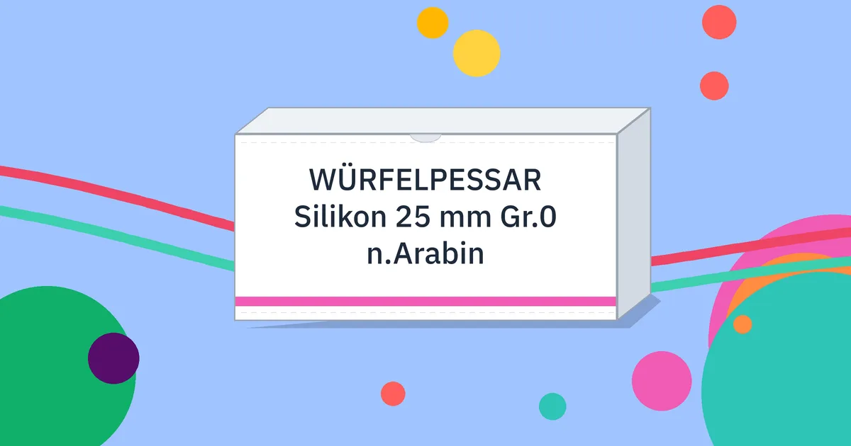 Symbolbild: Packung mit der Aufschrift WÜRFELPESSAR Silikon 25 mm Gr.0 n.Arabin (PZN 03167226) – Verfügbarkeit und Bezug in Apotheken in Frankfurt am Main