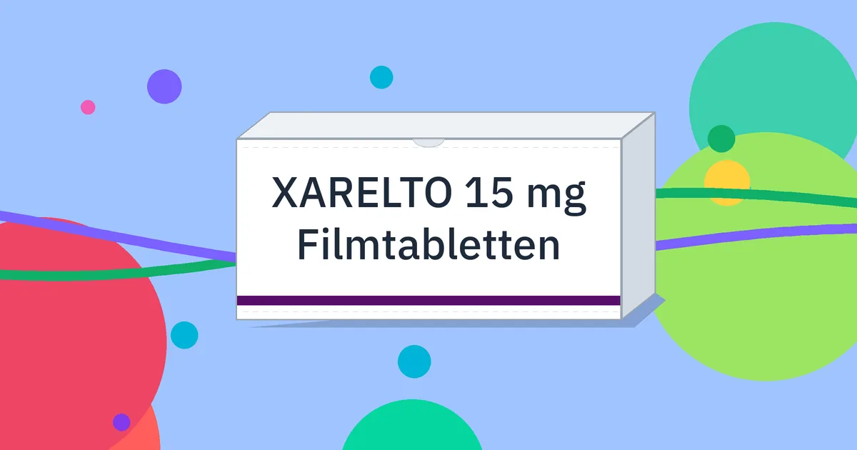 Symbolbild: Packung mit der Aufschrift XARELTO 15 mg Filmtabletten (PZN 10072101) – Verfügbarkeit und Bezug in Apotheken in Frankfurt am Main