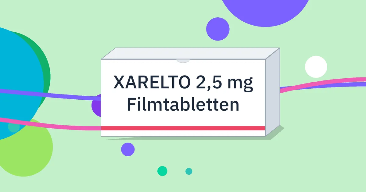 Symbolbild: Packung mit der Aufschrift XARELTO 2,5 mg Filmtabletten (PZN 18498673) – Verfügbarkeit und Bezug in Apotheken in Frankfurt am Main